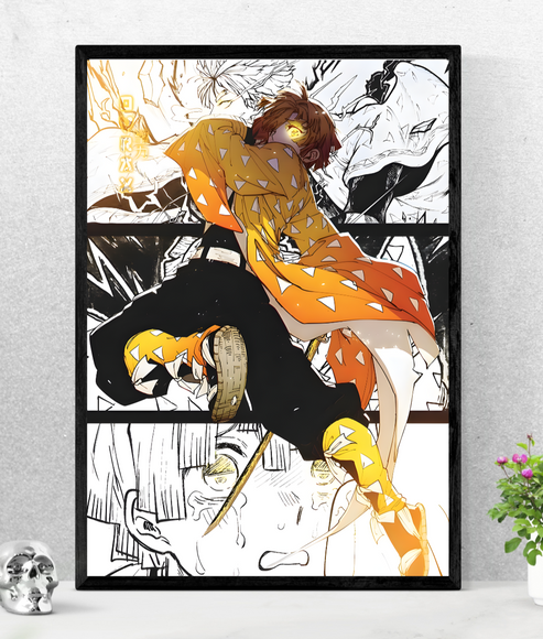 zenitsu Demonic Surge || Intense Anime Warrior Wall Poster – Luxen Art ...