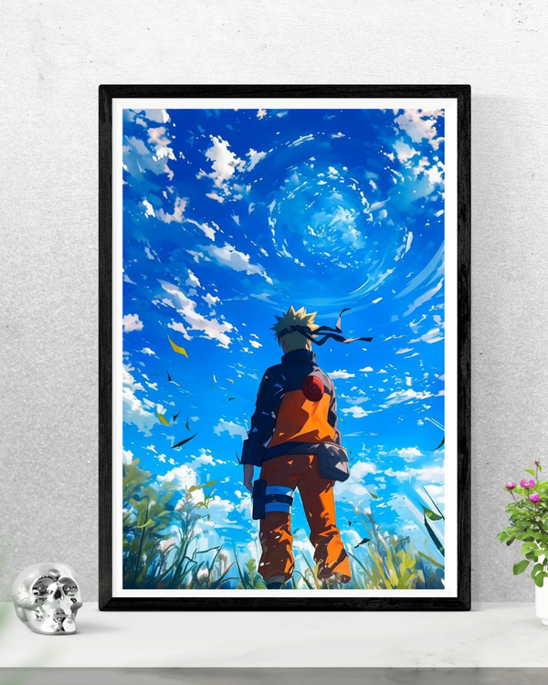 Naruto Silent Vigil: Minimal Moon Silhouette Poster – Luxen Art Gallery