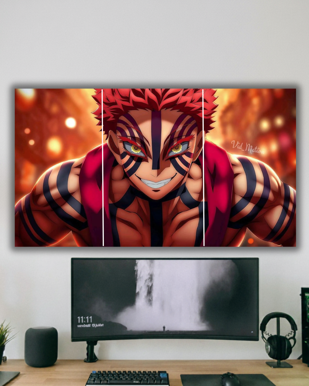 "Akaza Villain Panel Poster – Demon Slayer – Luxen Art Gallery