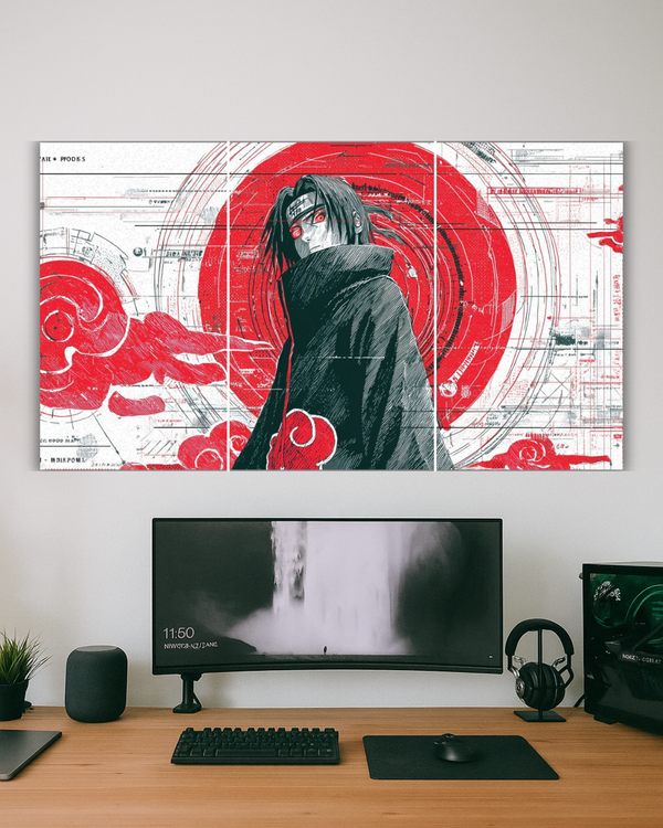 "Akatsuki Legend Wall Art – Itachi Uchiha Edition" – Luxen Art Gallery