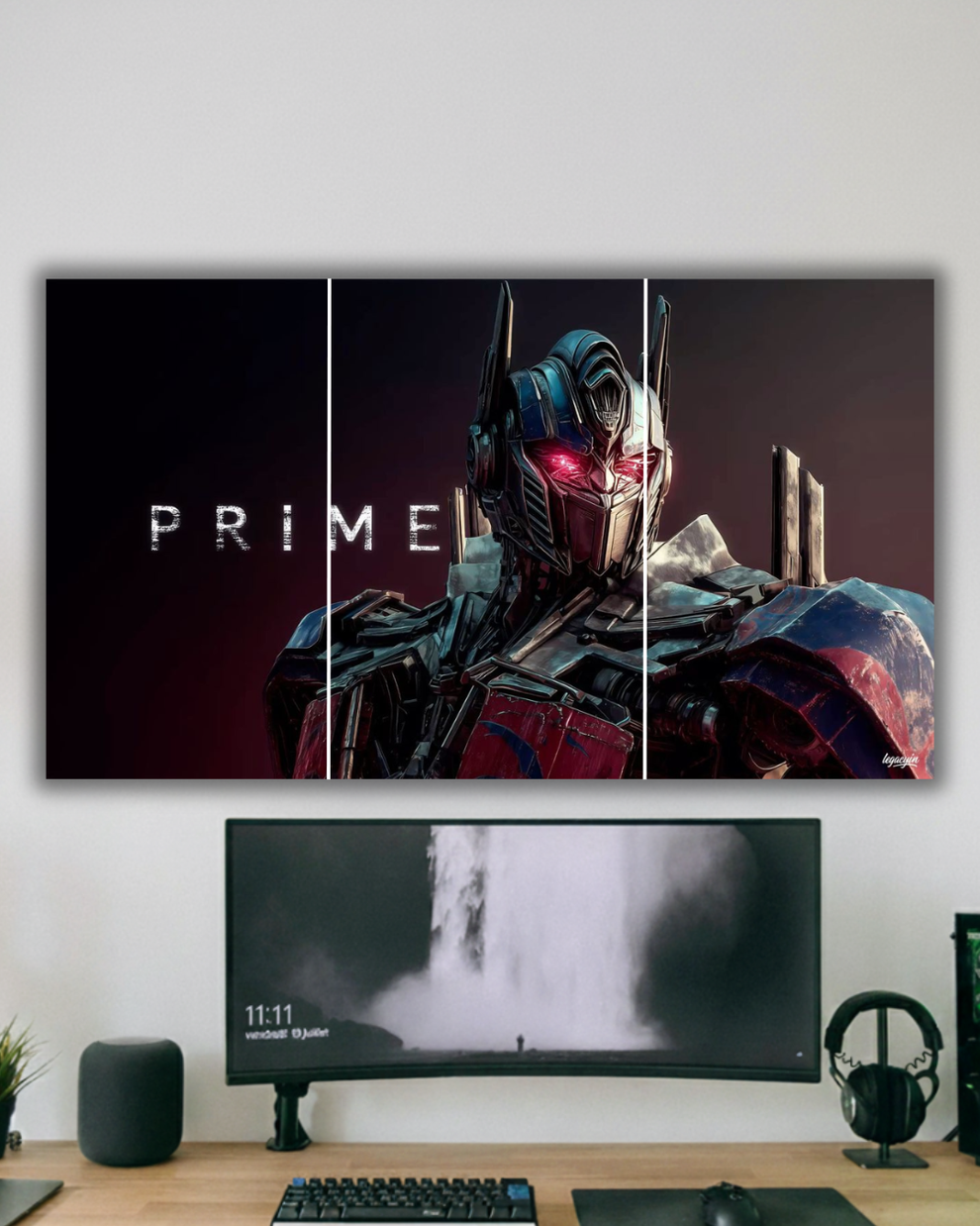 “Optimus Prime Neon Gaze Wall split posters” – Luxen Art Gallery