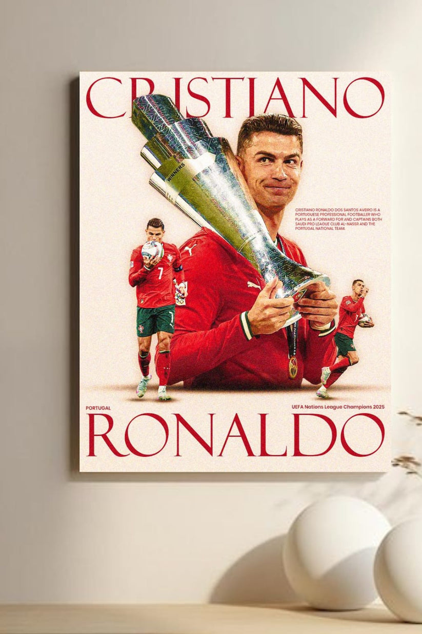 Ronaldo || UEFA Nations League Champion football Poster – Luxen Art Gallery
