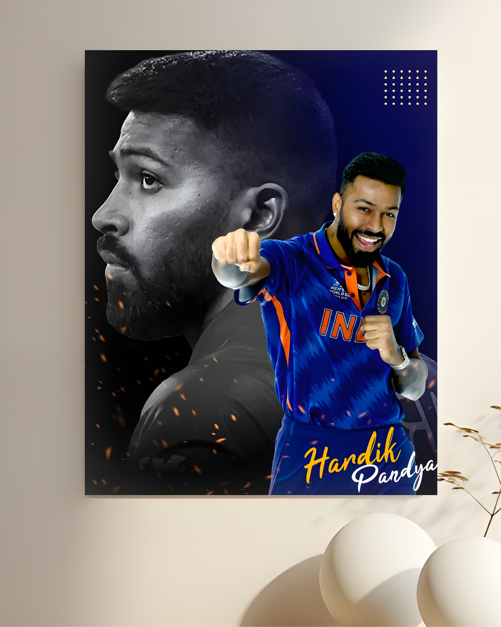 Hardik Pandya Cricket Poster || Cricket Poster – Luxen Art Gallery