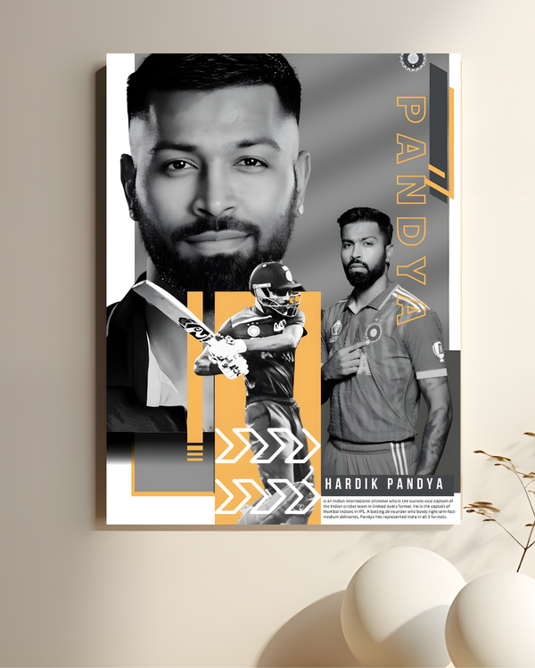 Hardik Pandya #4 || Cricket Poster – Luxen Art Gallery